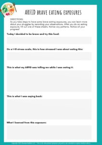 ARFID exposure sheet | AT Parenting Community