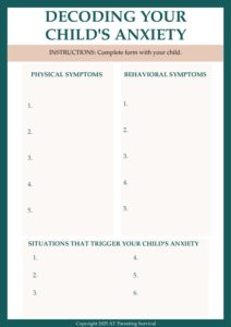 Teach Your Kids to Crush Anxiety Worksheet Packet | AT Parenting Community